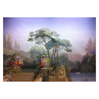 Zuber wall paper-Hand painted mural reproduction, CT. MJP Studios ...
