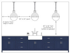 Need help with pendant light size over peninsula | Houzz Forum