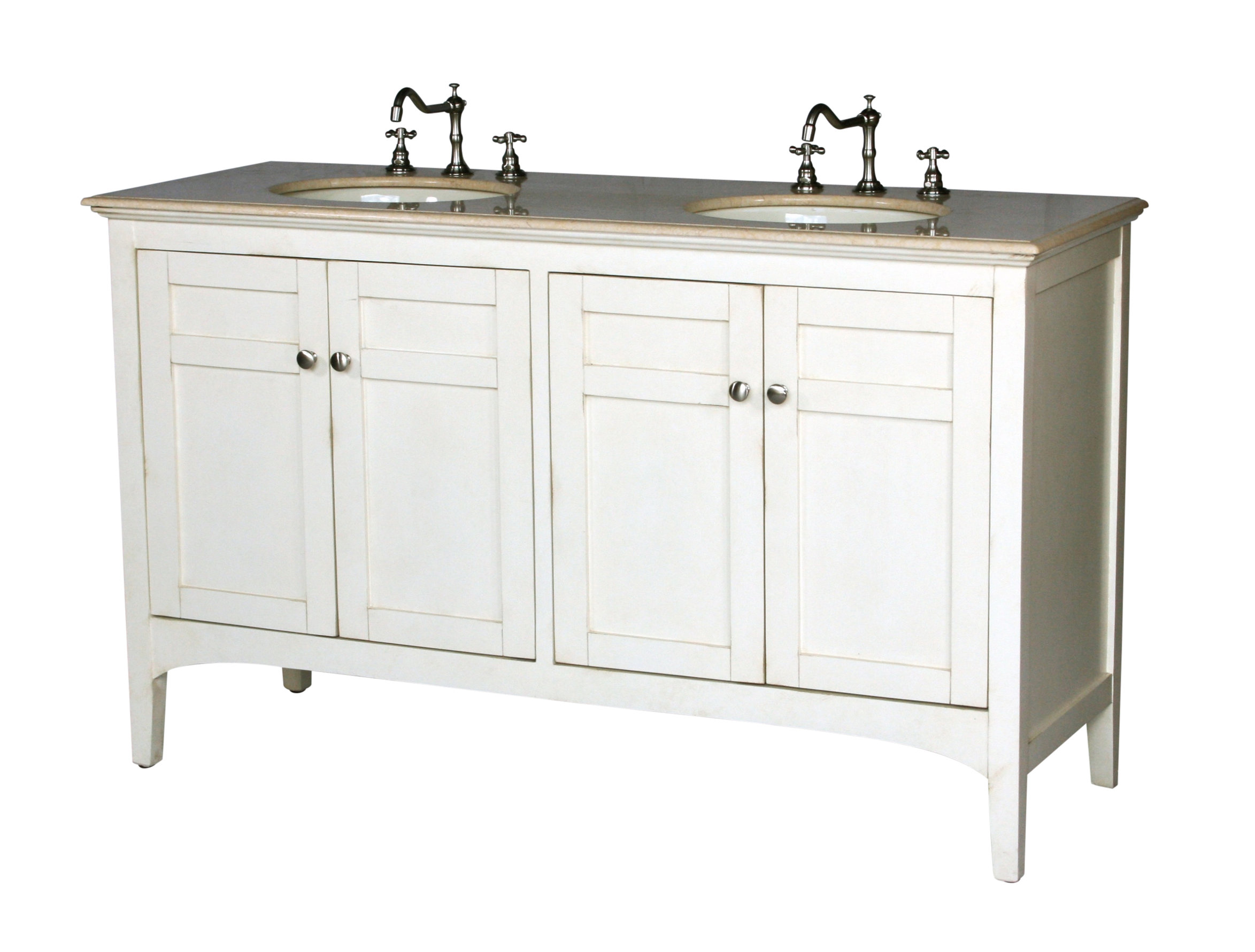 60" Contemporary Style Double Sink Bathroom Vanity Model 2412-261 BE ...