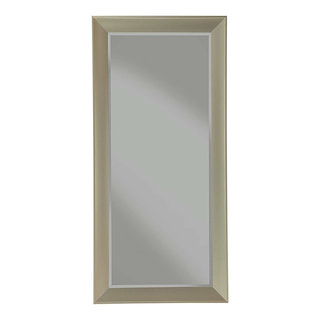 Contemporary Full Length Leaner Mirror With Polystyrene Frame, Brushed ...