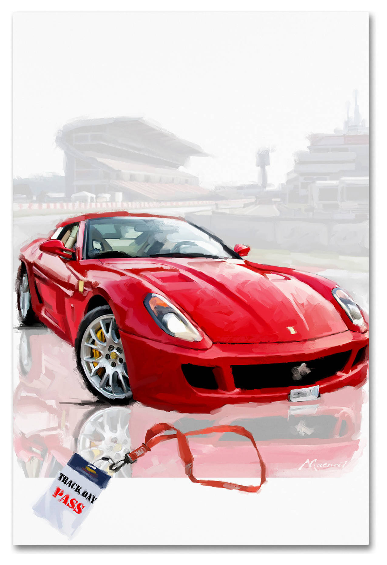 The Macneil Studio 'Red Ferrari' Canvas Art, 47"x30" - Contemporary ...
