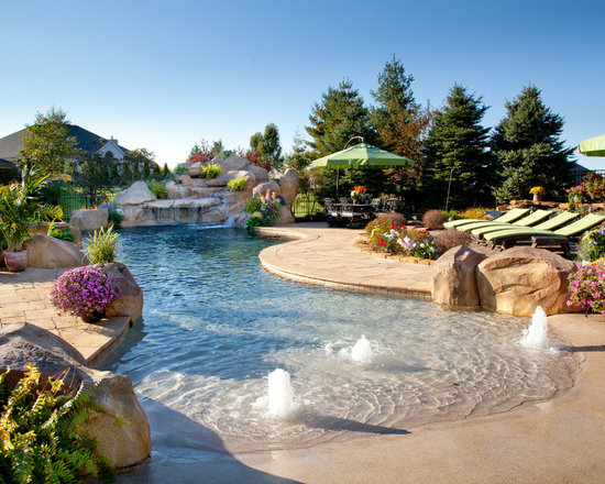 Tropical Walk In Pool Design Ideas, Remodels & Photos