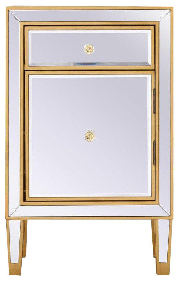 Sleek Gold Nightstand With Drawer - Contemporary - Nightstands And ...