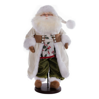19" Happy Holly Daze Santa Doll With Stand - Contemporary - Holiday ...