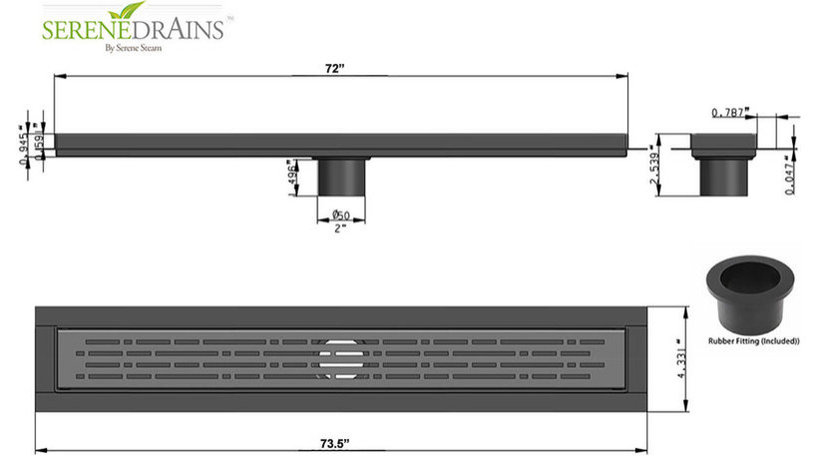 72 Inch Linear Shower Drain, Broken Lane Design with Hair Trap by ...