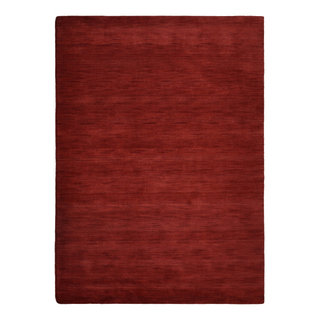 Rugsotic Carpets Hand Knotted Loom Wool Area Rug Solid Dark Red ...