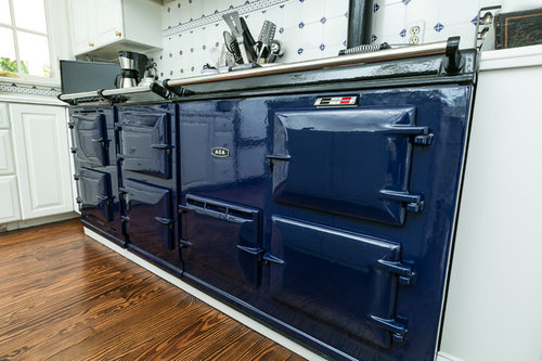 Blue 4-oven AGA with companion module for sale (installed new in 1989)