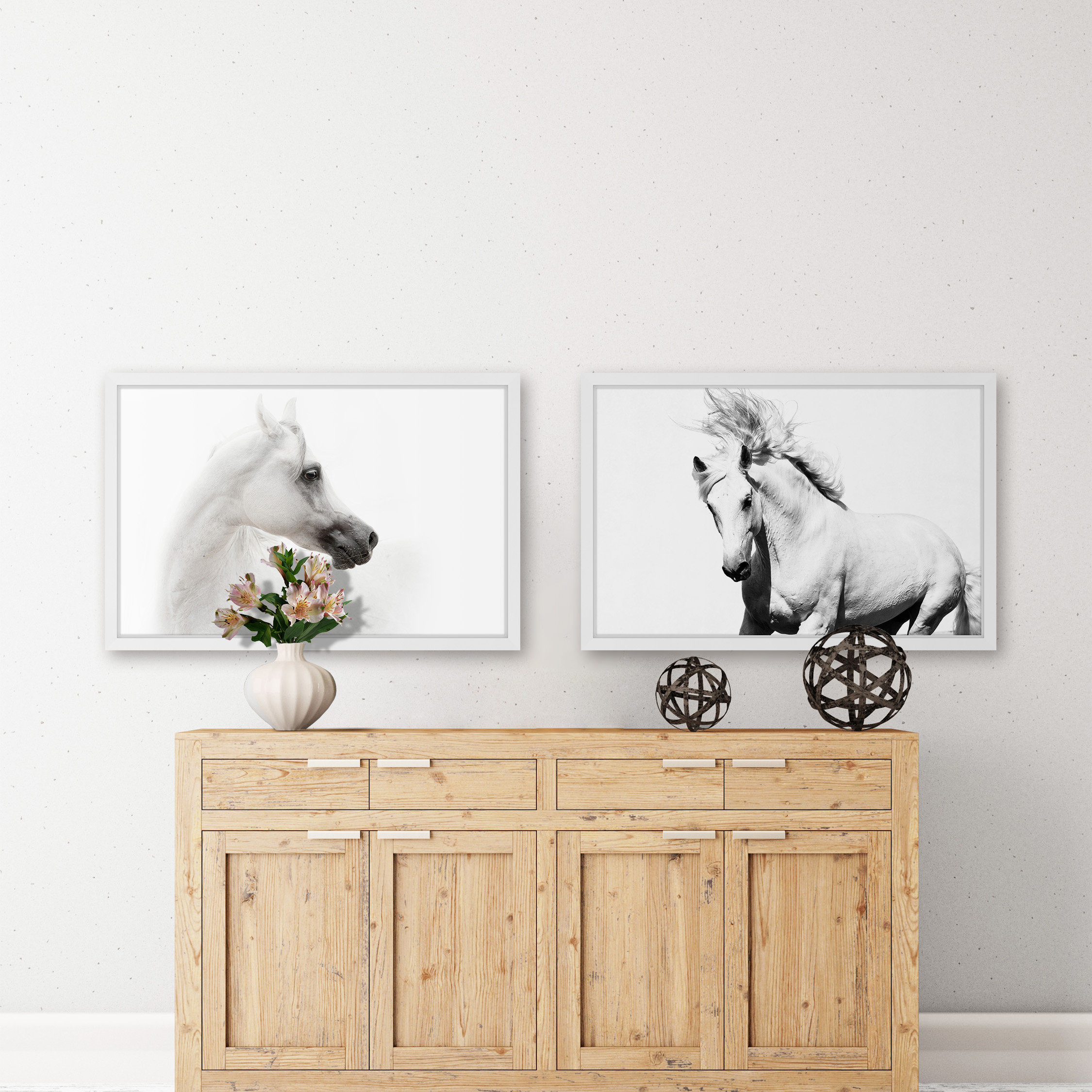 White Beauties Diptych, 48x16 - Contemporary - Prints And Posters - by ...