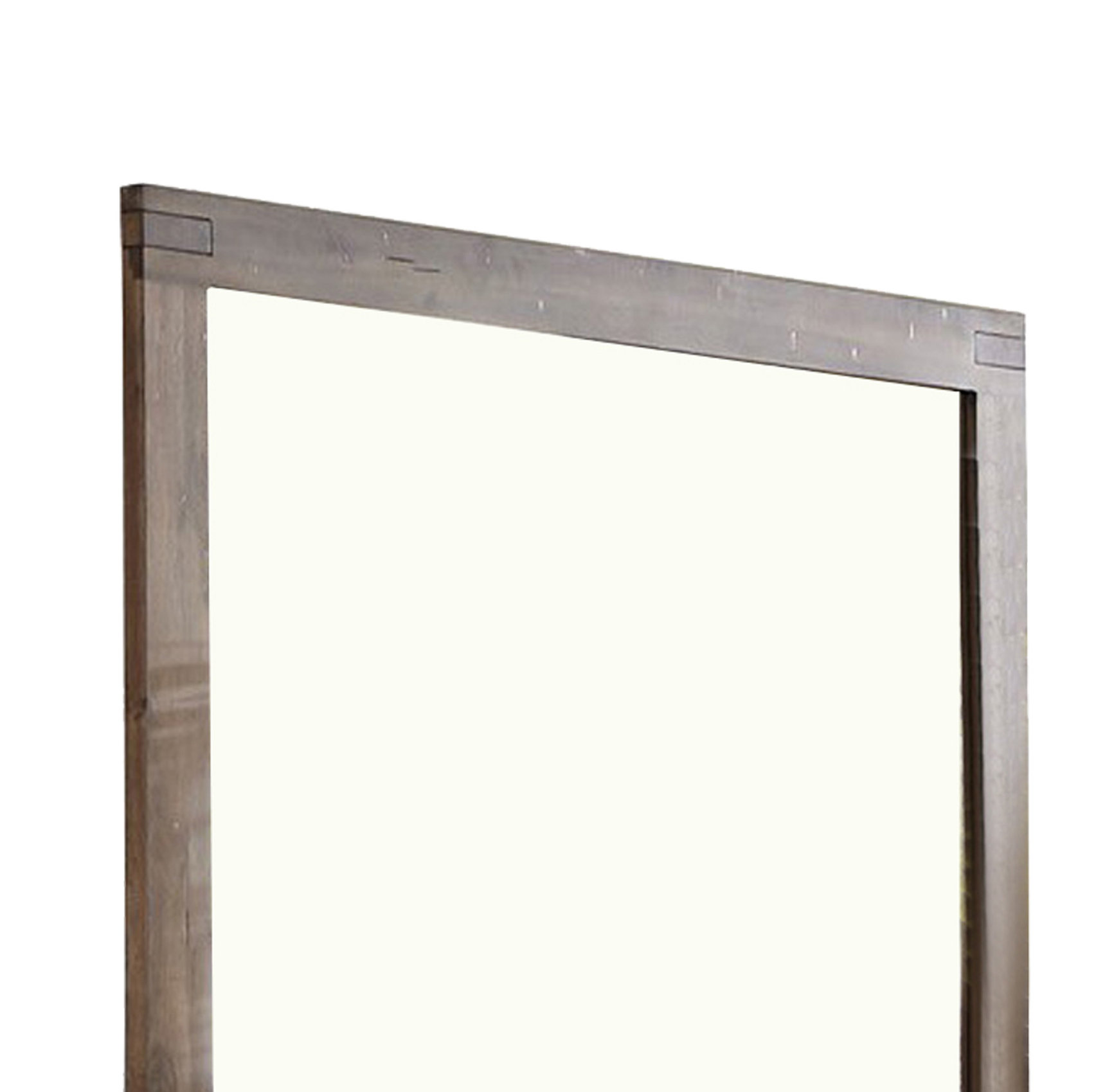 Transitional Style Wooden Encased Mirror with Grain Details, Brown ...