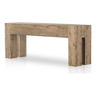 Abaso Console Table-Rustic Wormwood Oak - Rustic - Console Tables - by ...