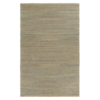 8' x 10' Tan and Blue Undertone Striated Area Rug - Beach Style - Area ...