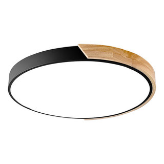 Modern LED Drum Flush Mount Ceiling Light Dimmable & Remote Control, L - Scandinavian - Flush ...