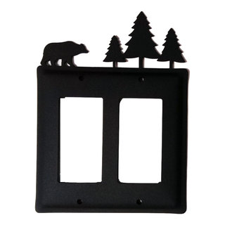 Bear/Pine Double FGI Cover - Rustic - Switch Plates And Outlet Covers ...