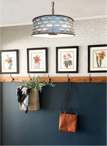 Rustic Farmhouse Chandelier Light Fixture of Chippy Galvanized Metal ...