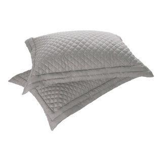 Microfiber Stain and Water Resistant Diamond Quilt King Shams, Set of 2 ...