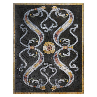 Geometric Arabesque Mosaic Wall Art Design, 24" x 30" - Traditional ...