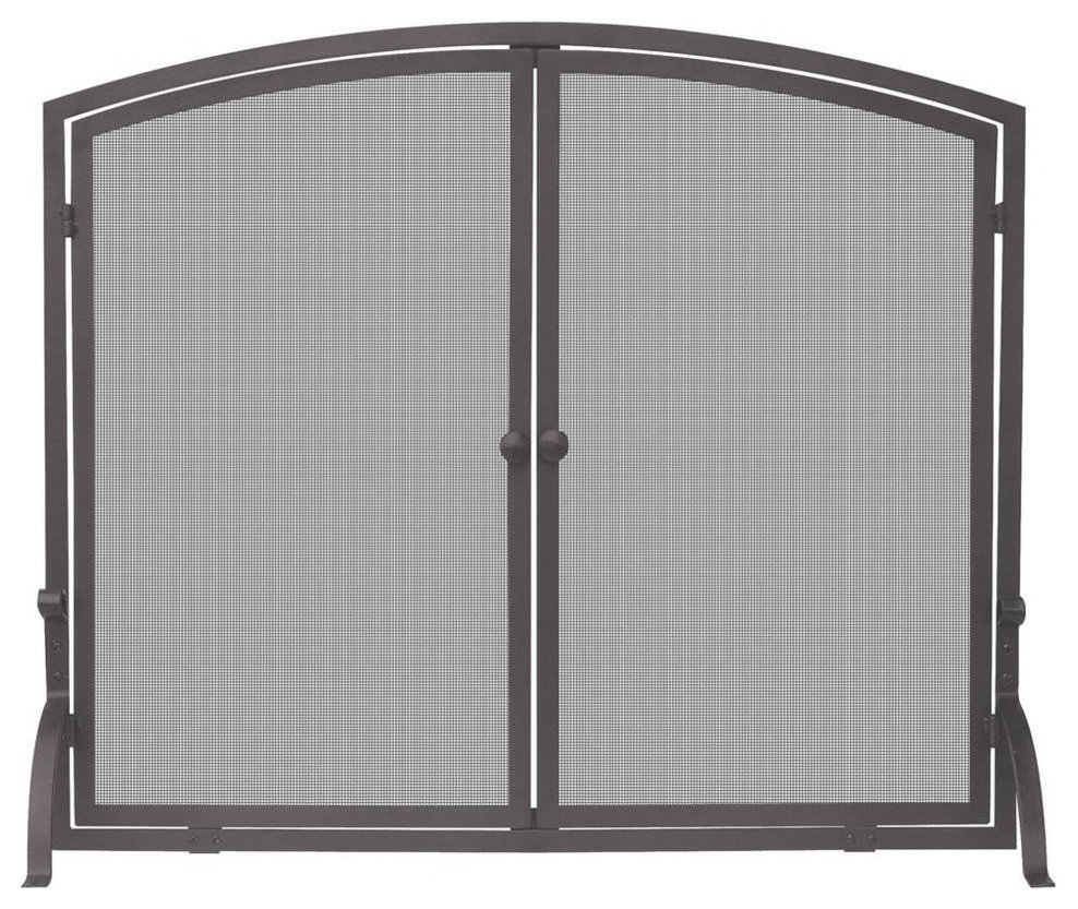 Single Panel Bronze Screen - Traditional - Fireplace Screens - by ...
