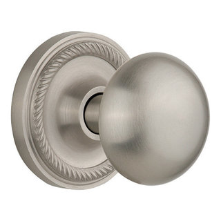 Rope Rosette Interior Mortise New York Door Knob, Antique Brass - Traditional - Doorknobs - by ...