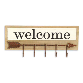 Felle Welcome Wall Hook Arrow Organizer - Farmhouse - Wall Organizers ...