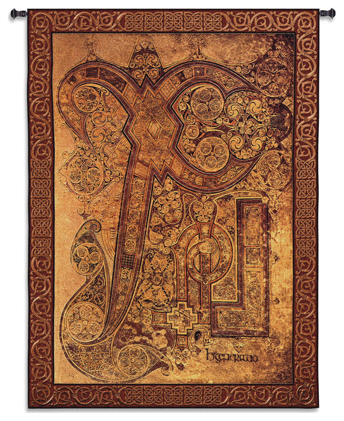 Book Of Kells Chi Rho Christogram Tapestry, 72"H x 51"W - Traditional ...