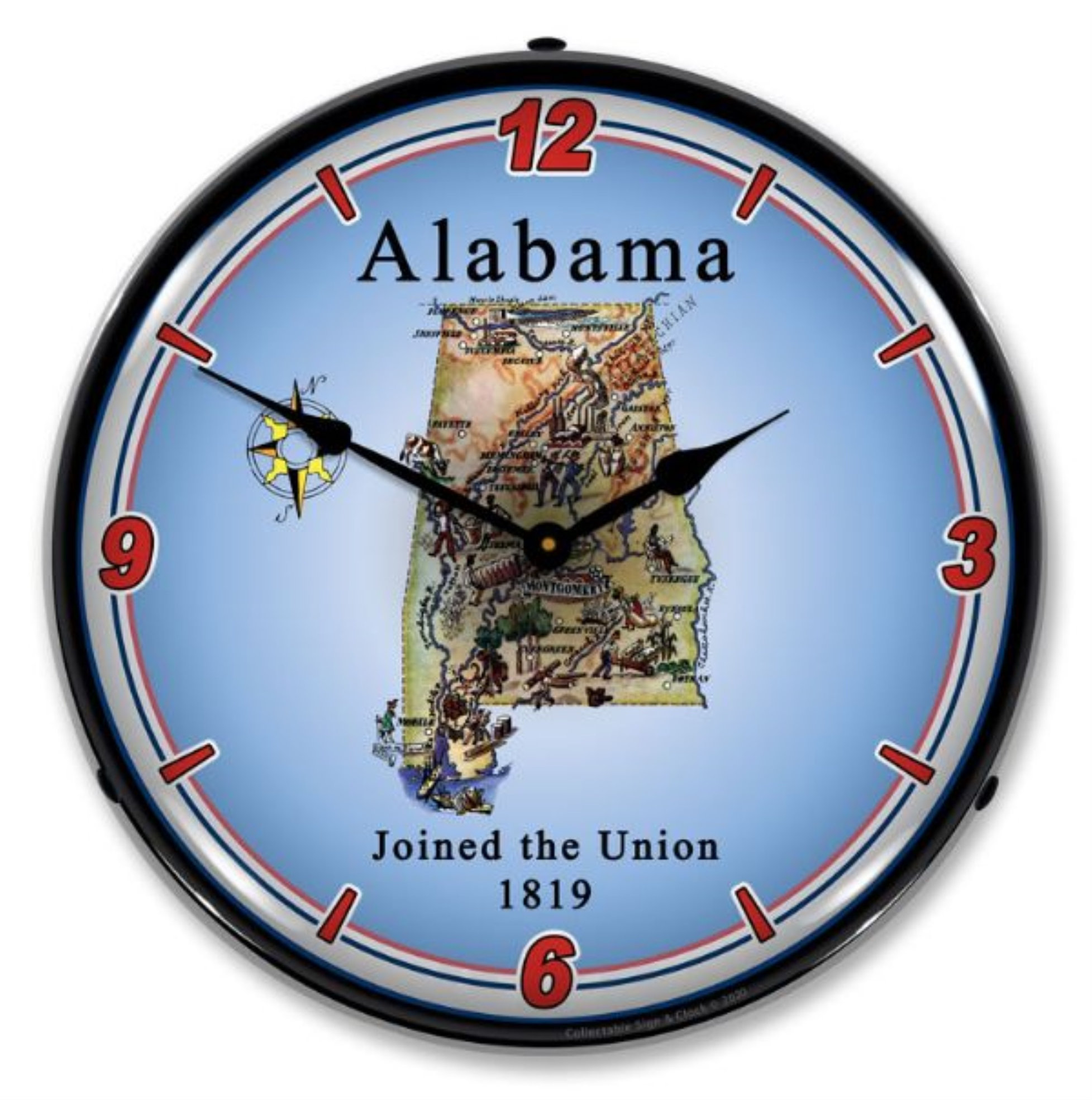 20041083 State of Alabama Clock - Contemporary - Wall Clocks - by ...