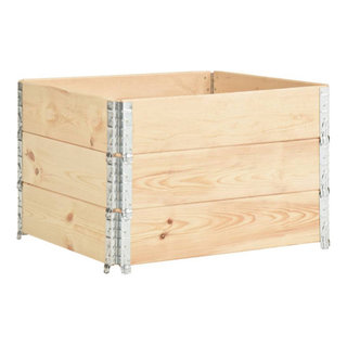 vidaXL 3x Pallet Collars Solid Wood Pine Stacking Storage Pallet Box ...