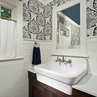 75 Beautiful Shiplap Wall Powder Room Pictures & Ideas | Houzz