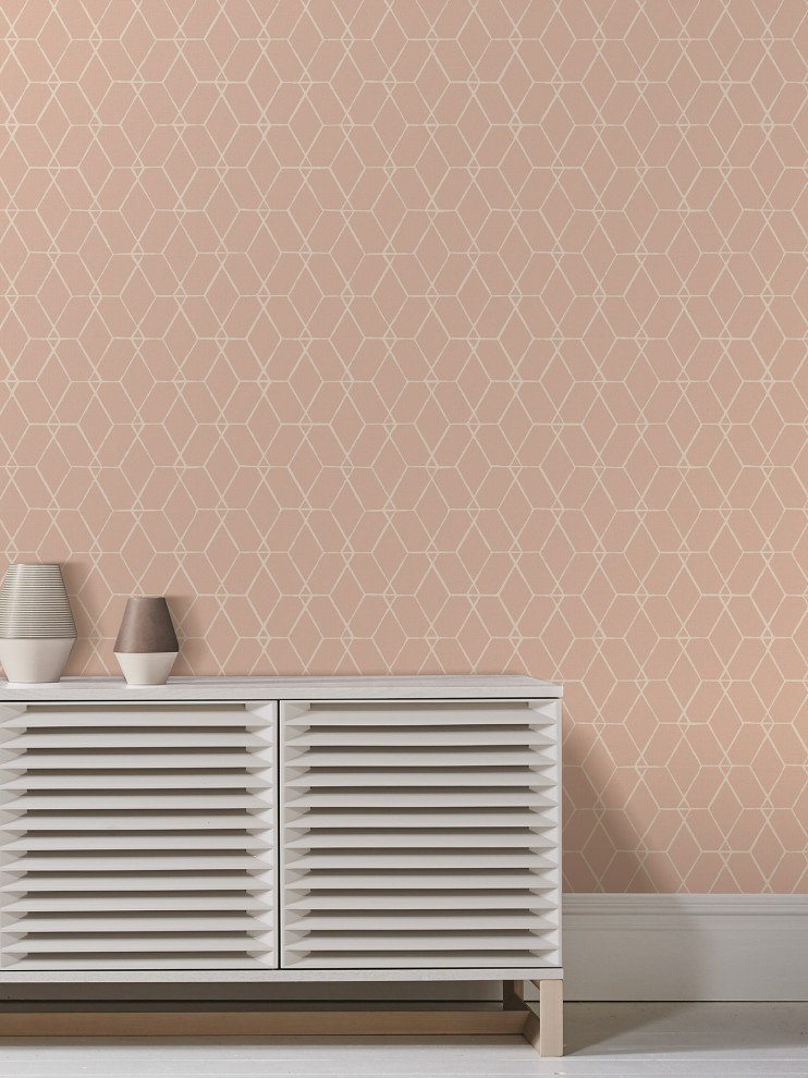 Osterlen Light Pink Trellis Wallpaper - Contemporary - Wallpaper - by ...
