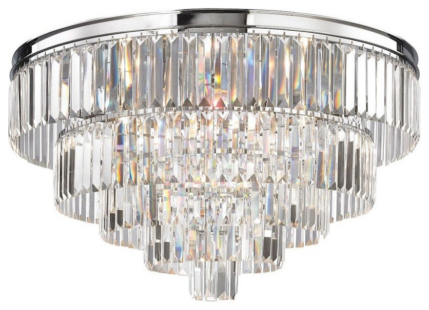 Traditional Glam Luxe Six Light Chandelier-Polished Chrome Finish ...