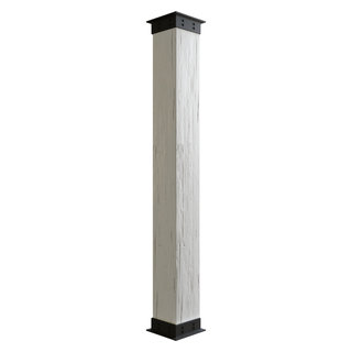 Hand Hewn Endurathane Faux Wood Square Column Wrap, 14"W x 8'H ...