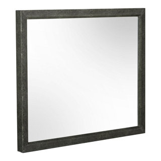 Benzara BM277332 Cid Jon 40" Wall Mirror, Horizontal, Faux Leather ...