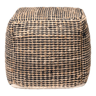 nuLOOM Braided Basketweave Pouf, 18" Hx18" Wx18" D - Beach Style - Floor Pillows And Poufs - by ...