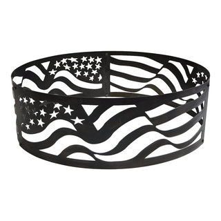 American Flag Fire Ring, 48" - Contemporary - Fire Pits - by P&D Metal ...