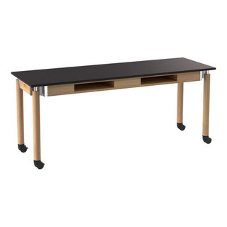 NPS Signature Series 72" Wood Science Lab Table with Chem-Res Top, Oak ...