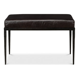 Duke Ridged Iron Bench - Industrial - Upholstered Benches - by ...