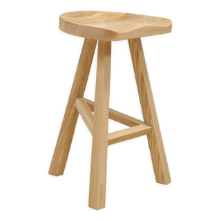 Hemi Wood Stool, Counter Height - Craftsman - Bar Stools And Counter ...