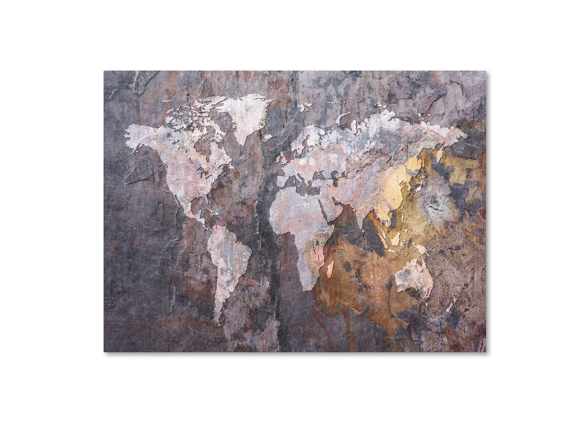 'World Map - Rock' Canvas Art by Michael Tompsett, 24" x 32 ...