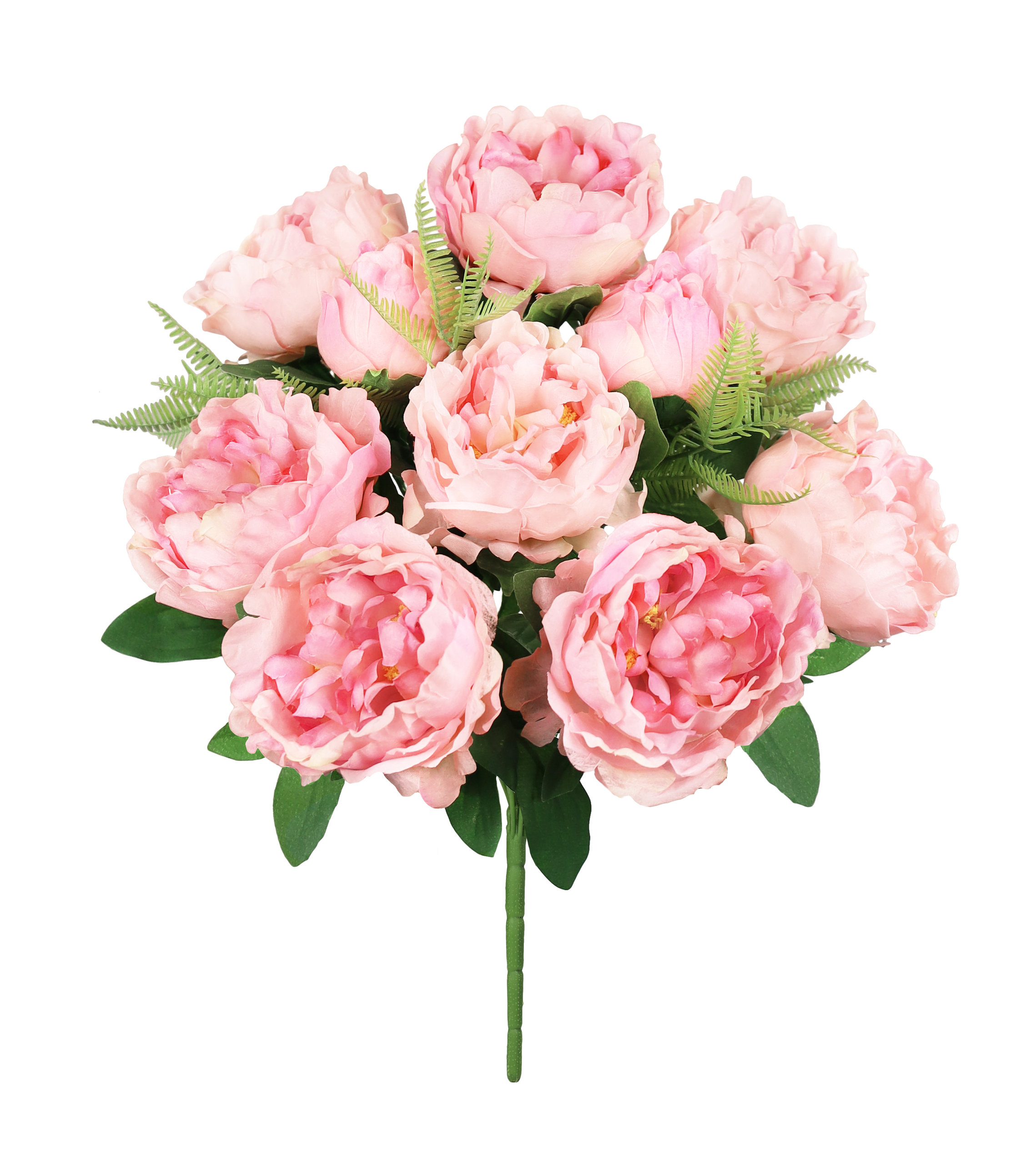 Set of 2 Blush Pink Artificial Lush Peony Flower Stem Bush Bouquet 20 ...