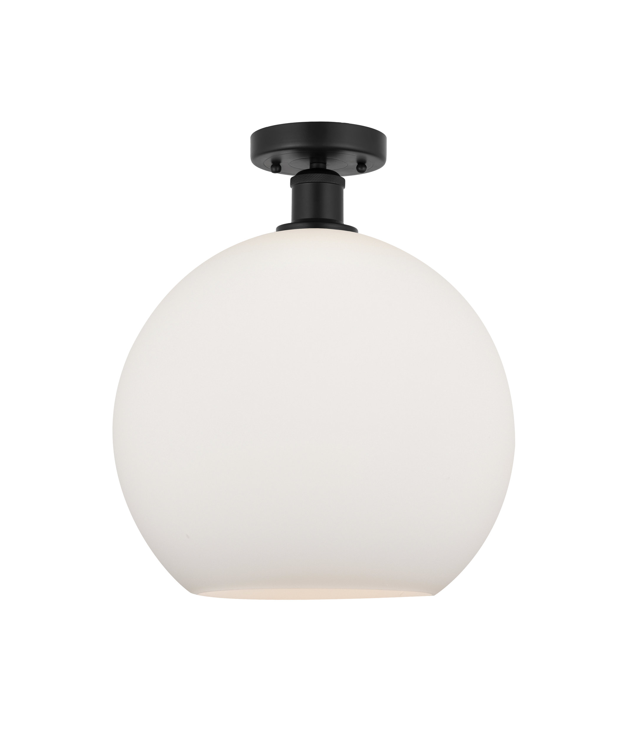 Edison Athens 1-Light 12" Semi-Flush Mount, Matte Black, Matte White ...