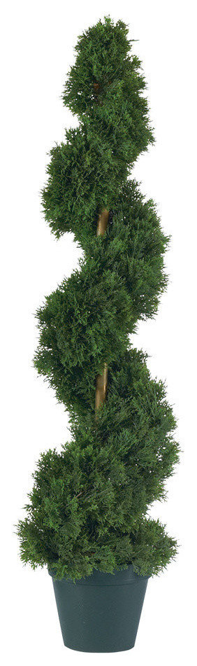 3' Cedar Spiral Silk Tree, Indoor and Outdoor - Contemporary ...