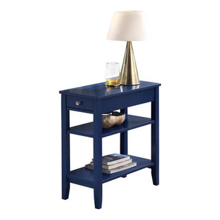 American Heritage 1 Drawer Chairside End Table with Shelves Cobalt Blue ...