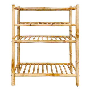 Handcrafted Bamboo Shoe Rack Free Standing Shelf Shoe Storage Organizer ...