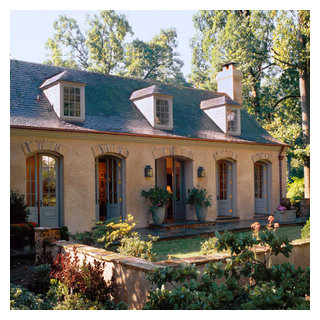Rustic French Country Home with Stucco and Stone - French Country ...