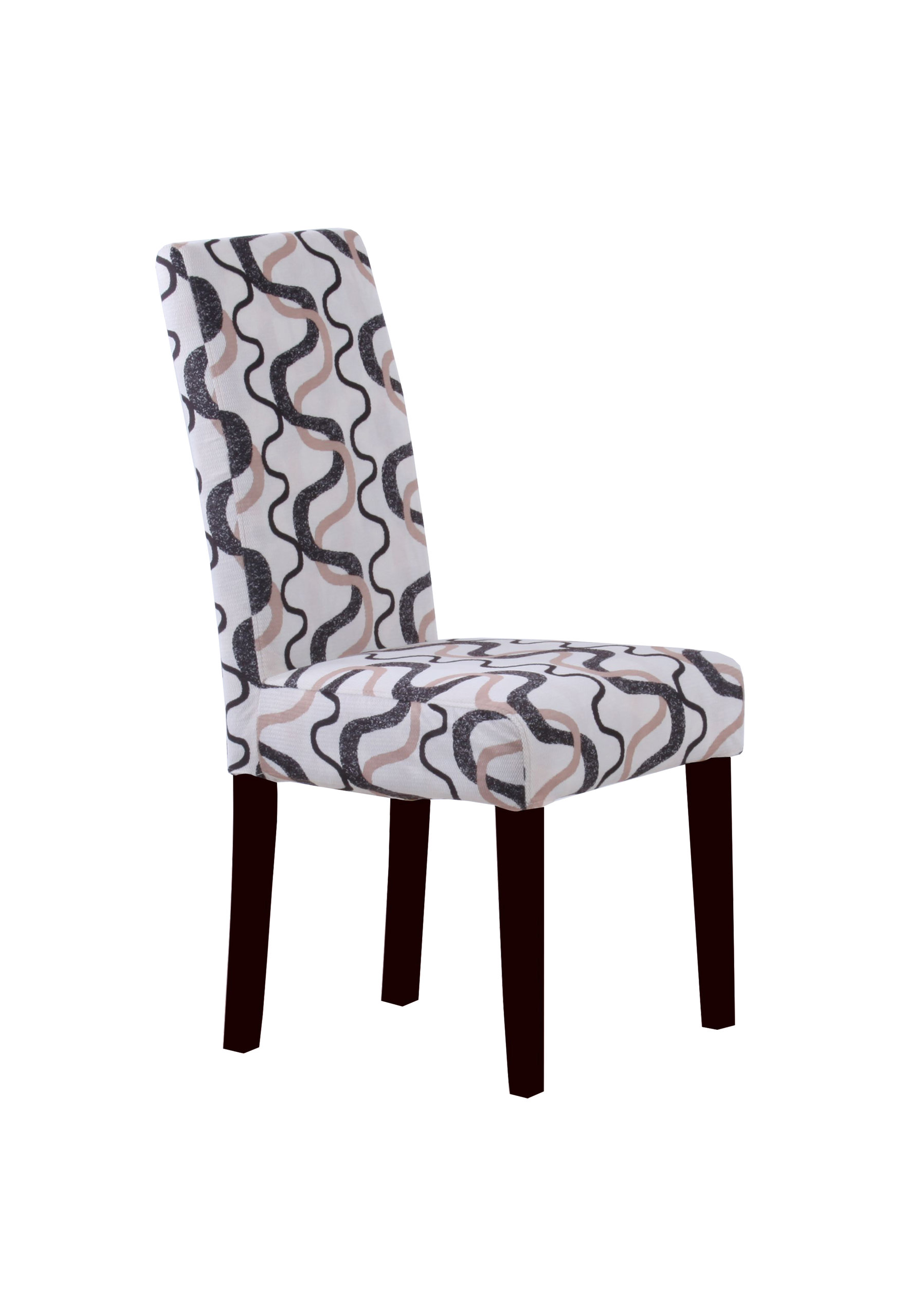 Villa Fabric Black Print Dining Chairs, Set of 2 - Contemporary ...