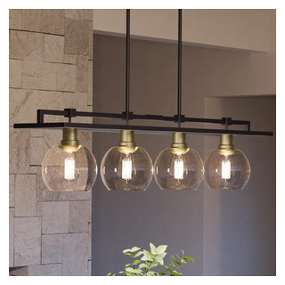 Luxury Utilitarian Chandelier, 10''H x 40''W, in Black Bronze ...