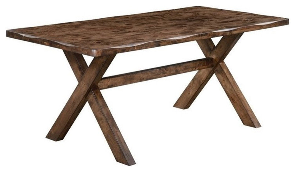 Coaster Alston X-shaped Farmhouse Wood Dining Table in Nutmeg ...