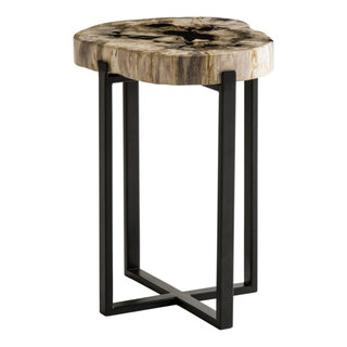 Petrified Wood Lamp Table | Andrew Martin Peter Disk - Rustic - Side ...
