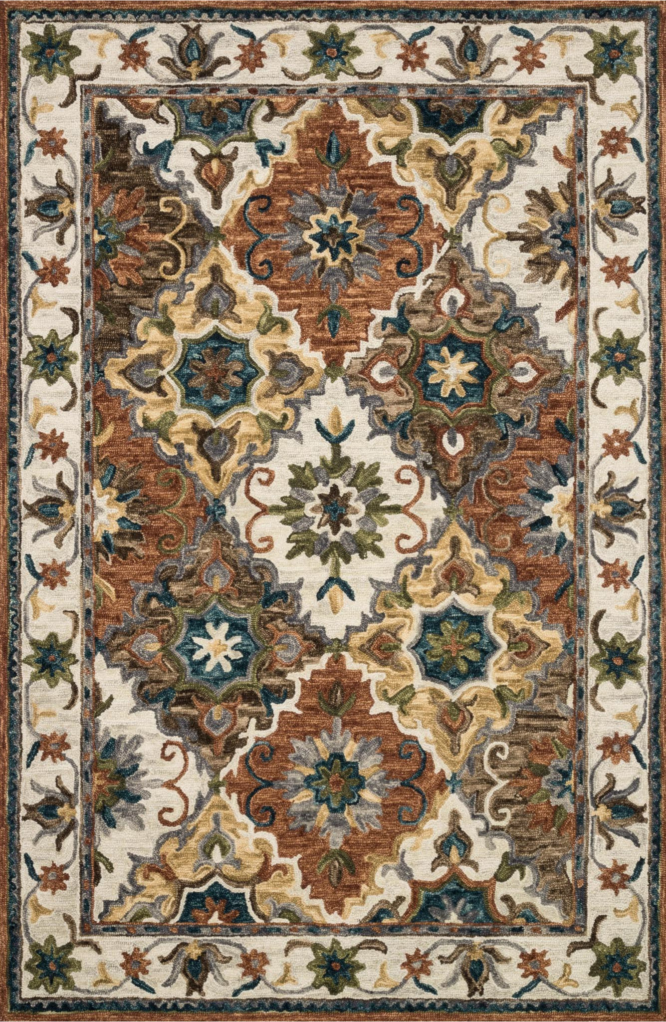 Loloi Victoria Vk-17 Rug, Multi/Ivory, 3'-6" x 5'-6" Rectangle ...