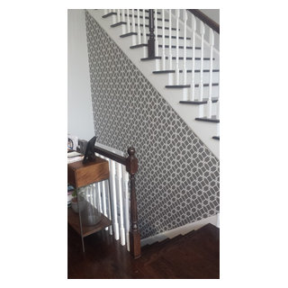 Logan Square. Wallpaper removal and installation. Staircase ...