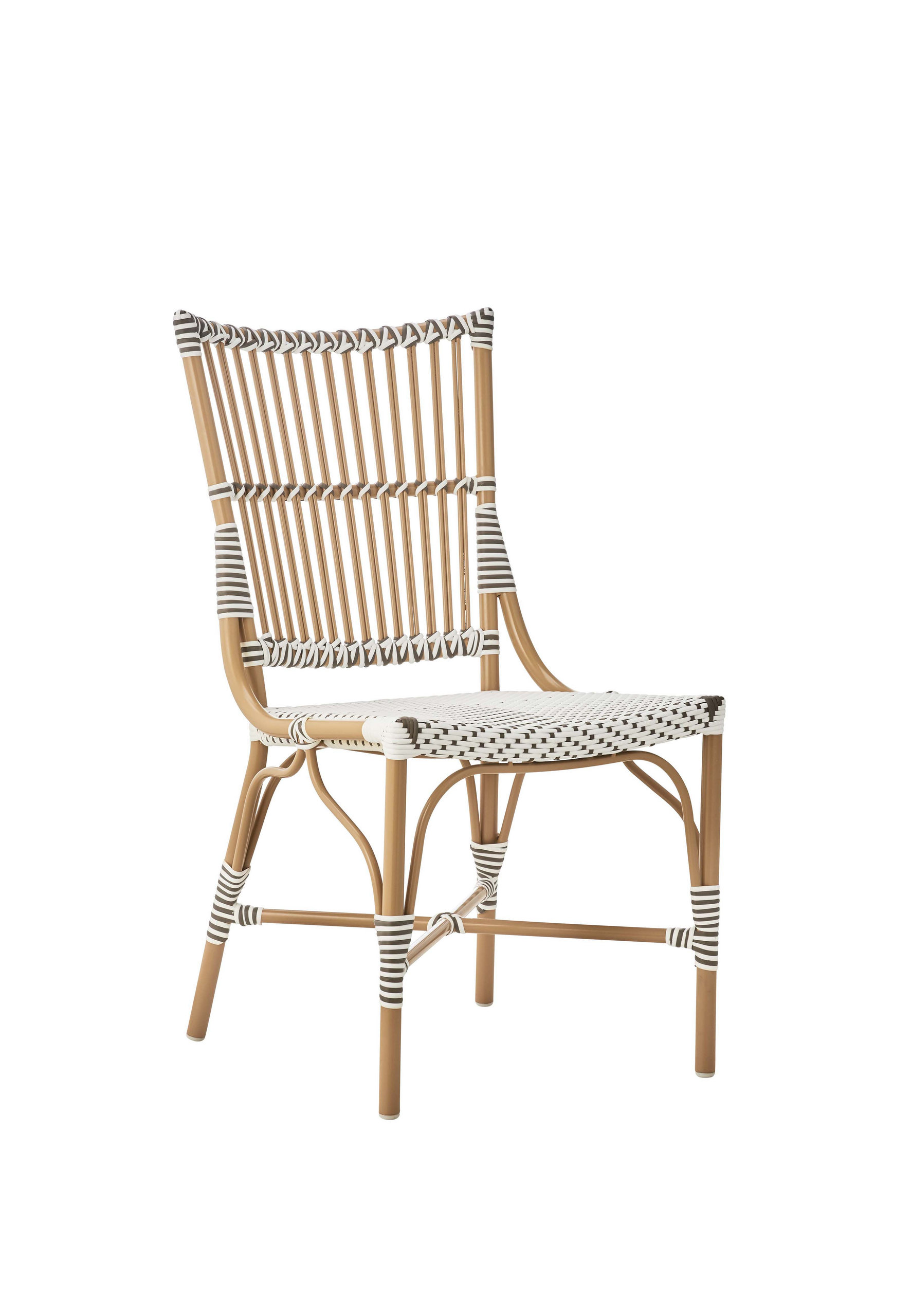 Monique Outdoor Dining Side Chair - Almond Frame - White with ...